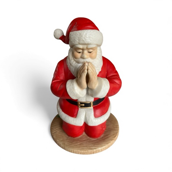 Holiday | Vintage Kneeling Praying Santa Claus Holiday Figurine ...